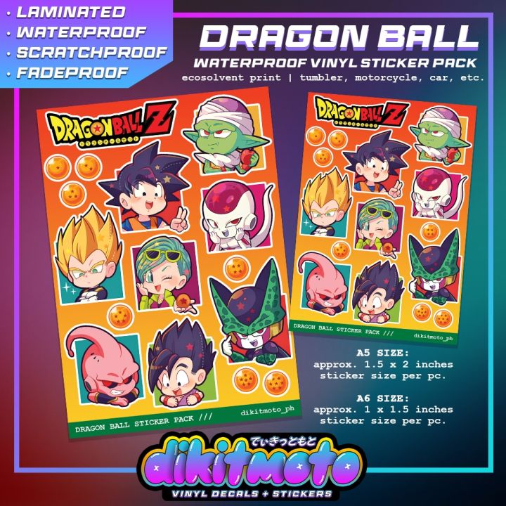 [dikitmoto] DRAGON BALL STICKER PACK #1 Goku Vegeta Piccolo Bulma ...