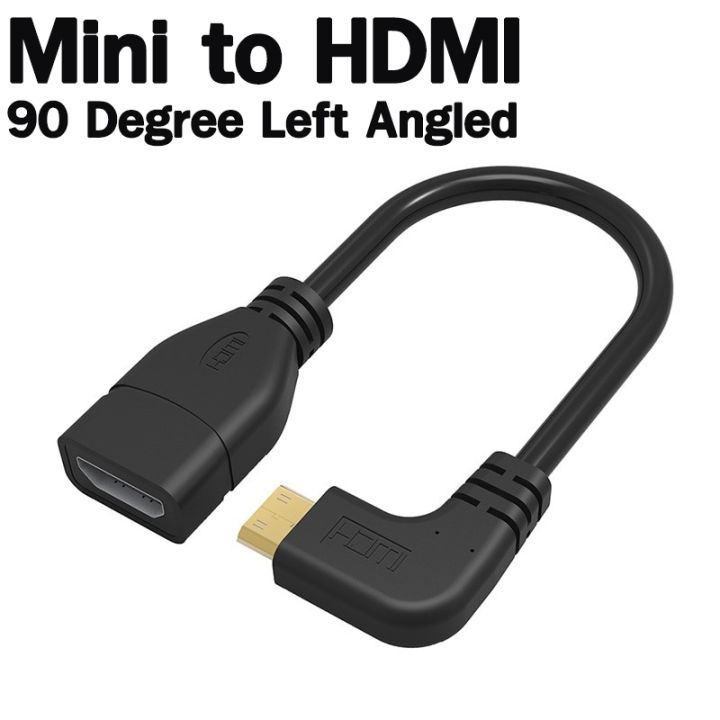 สายแปลง Mini HDMI to HDMI female cable ( 90 Degree Left Angled Gold ...
