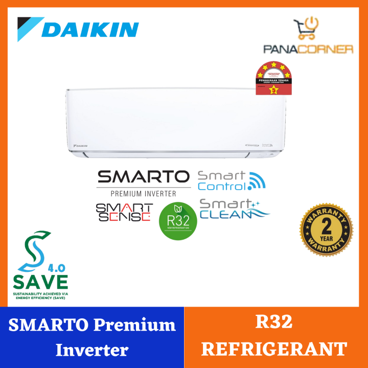 DAIKIN R32 1.0HP SMARTO Premium Inverter Airconditioner FTKH28BV1MF ...