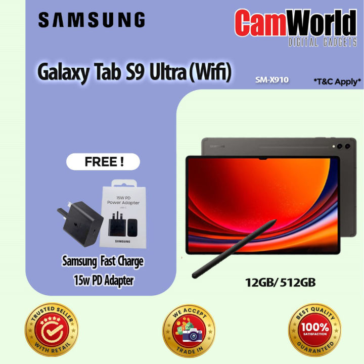 Samsung Galaxy Tab S9 ULTRA WIFI ( SM-X910 ) ( 12GB + 512GB ) With 15w | Lazada