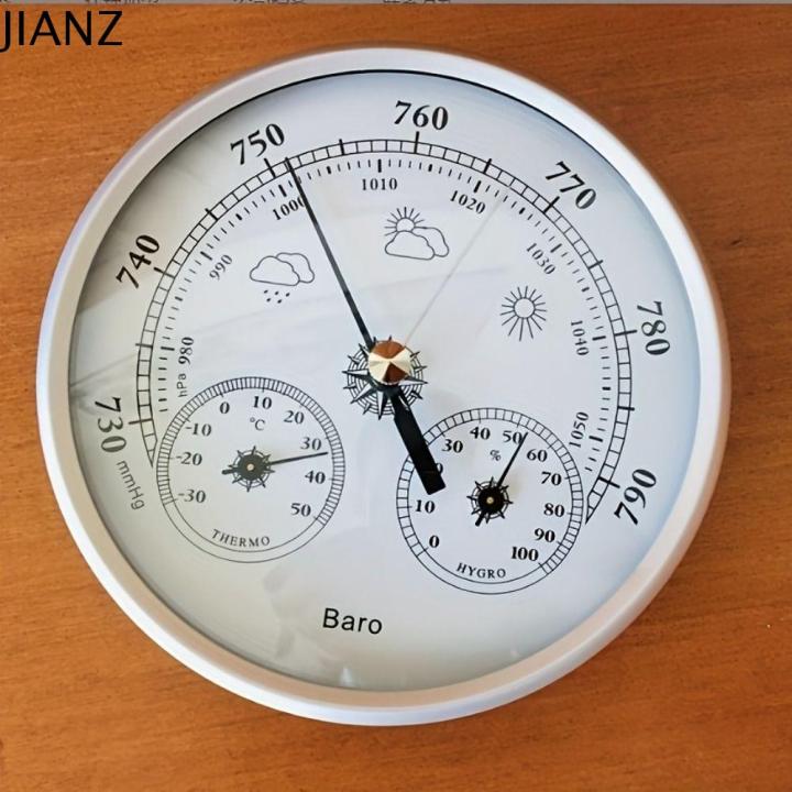 JIANZ Wall Mounted Barometer Thermometer Hygrometer Large Display 3 in ...