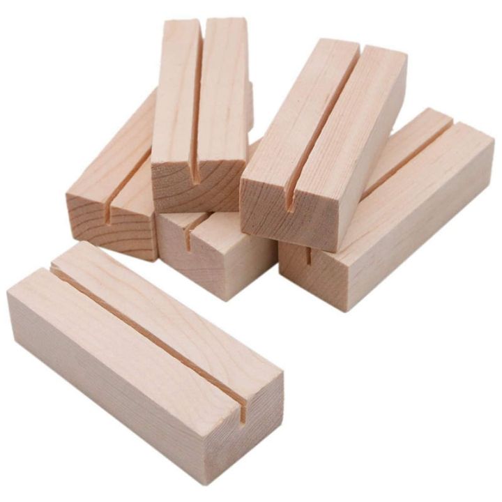 20 Pieces Wood Place Card Holders, Wooden Table Number Holder Memo ...