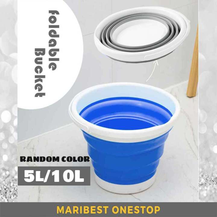 FB282 5L/10L RANDOM COLOR oldable Bucket Portable Folding Collapsible ...