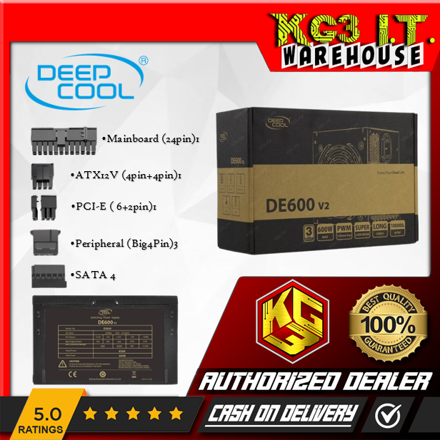 Deepcool DE600 v2 600Watts Rated ATX Certified Power Supply | Lazada PH