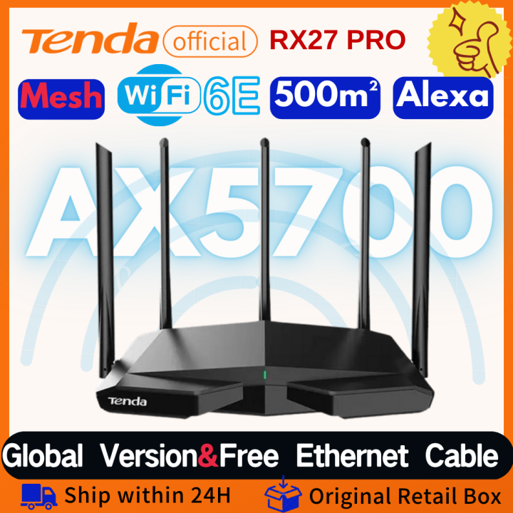 Shop5785489 Store Tenda WiFi6 Router AX5700 2.4G&5G&6Ghz Full Gigabit ...