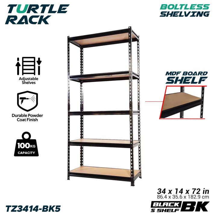 Turtle Rack BOLTLESS RACK Adjustable Steel Shelving 2/3/4/5 Layers ...