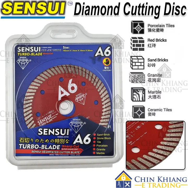 Sensui 4” Diamond Cutting Disc A6 Segmented Cutter Blade Brick | Cement ...
