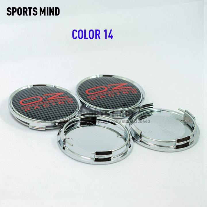 JC | 4 ชิ้น/ล็อต 14 สี 63 มม.การแข่งรถออนซ์ศูนย์ล้อรถดุมล้อตราสัญลักษณ์ ...
