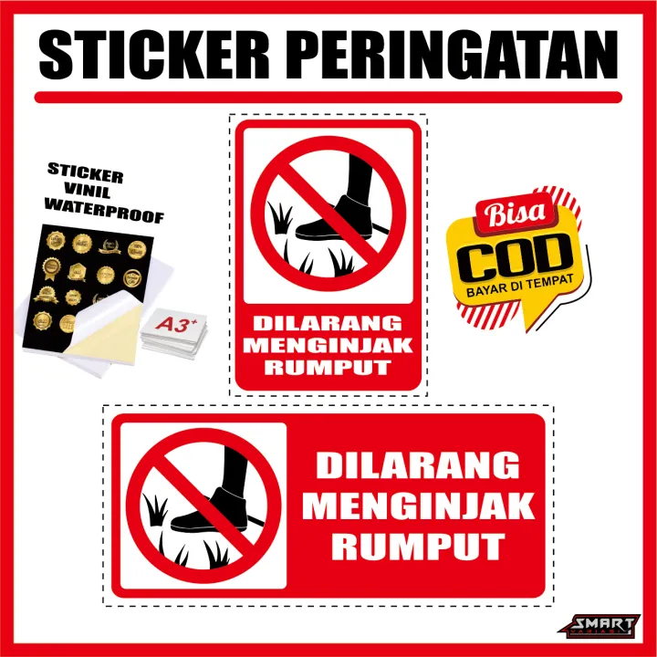 STIKER TULISAN / LOGO RAMBU DILARANG MENGINJAK RUMPUT | STICKER TULISAN ...