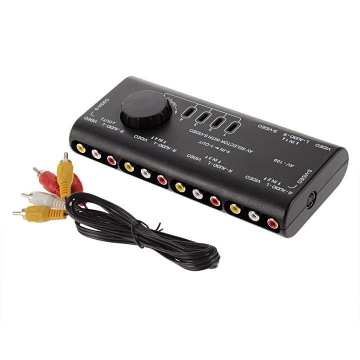 Switcher Audio Video Signal Splitter 4 Way Selector RCA Television DVD ...
