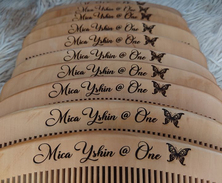 PERSONALIZED WOODEN COMB 17CM (LASER ENGRAVED) | Lazada PH