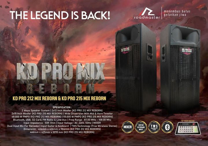 TWS Bluetooth Speaker Aktif Roadmaster KD PRO MIX REBORN Series ...