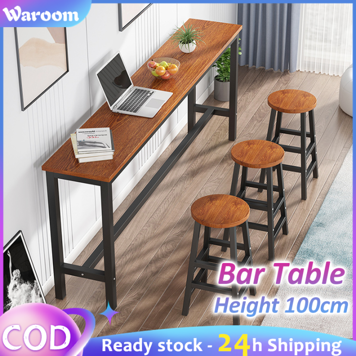 WAROOM 180cm Long Bar Table with High Bar Stool Home Balcony Coffee ...