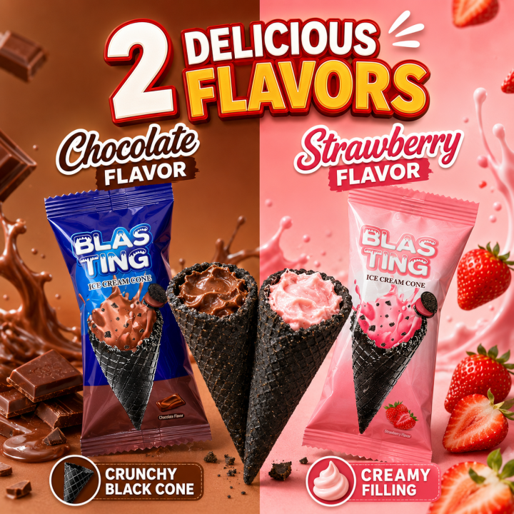 coco Ice Cream Cone 1KG Sharing Box | Chocolate & Strawberry Flavor ...