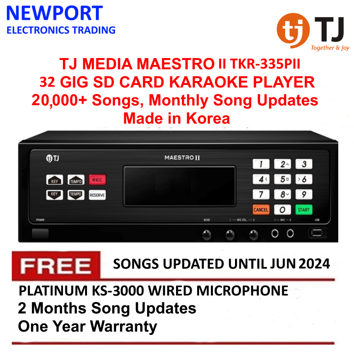 TJ Media Maestro II TKR-335PII 32GB SD Card Karaoke Player with 25000 ...