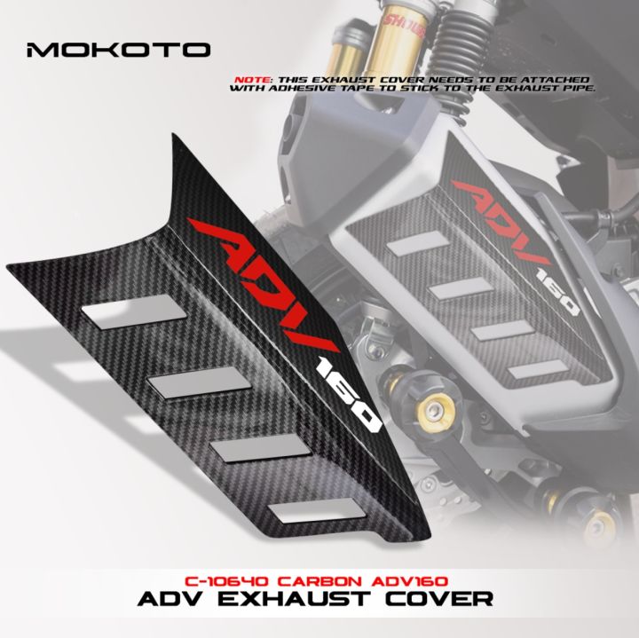 MOKOTO ADV 160 MUFFLER EXHAUST STEEL METAL COVER / HEAT GUARD COVER GARNISH FOR HONDA ADV 160 ...