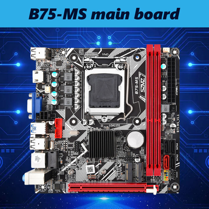 Kangshaibi เมนบอร์ดแผงวงจรคอมพิวเตอร์ Lga 1155ประสิทธิภาพสูงเมนบอร์ด B75-ms ที่มี Hdmi Vga Nvme ...