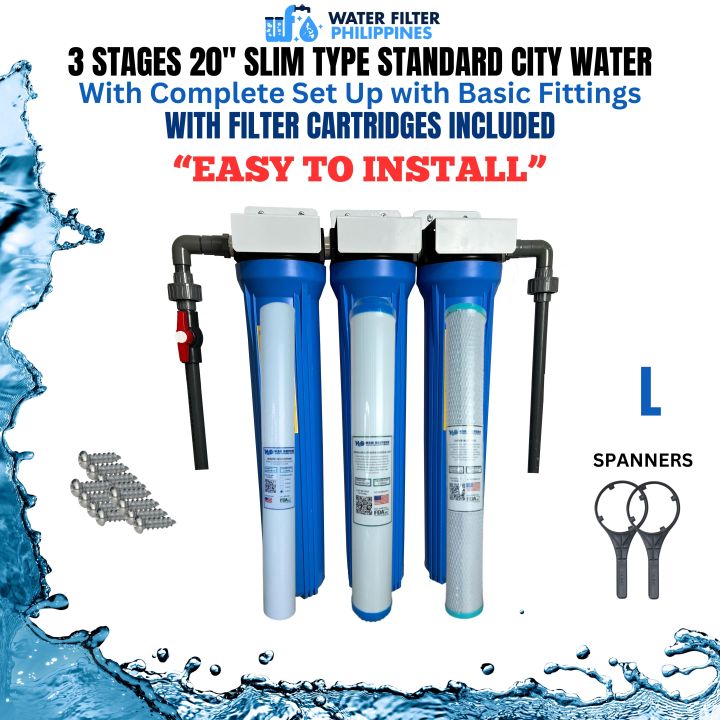 Water Filtration System Top Selling 3 Stages 20" Slim Type City Water ...