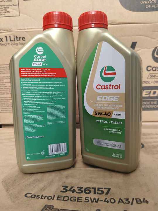 CASTROL EDGE PROFESSIONAL A3 5W-40 ADVANCE FULLY SYNTHETIC BOTH ...