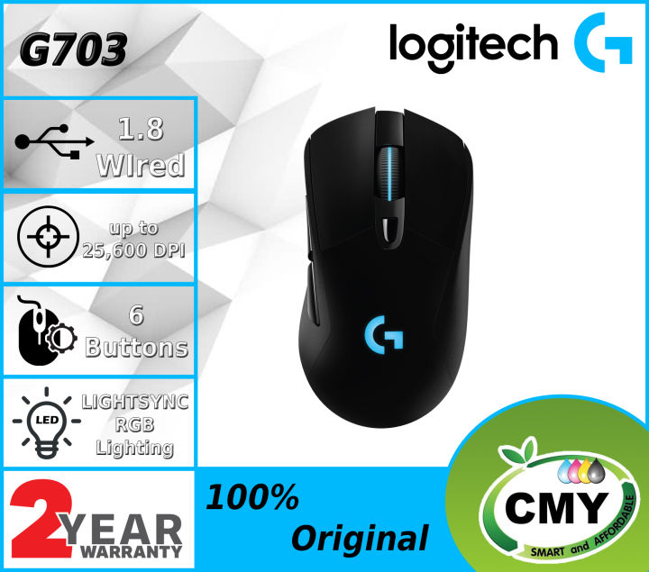LOGITECH G703 LIGHTSPEED WIRELESS GAMING MOUSE 910-005095 | Lazada