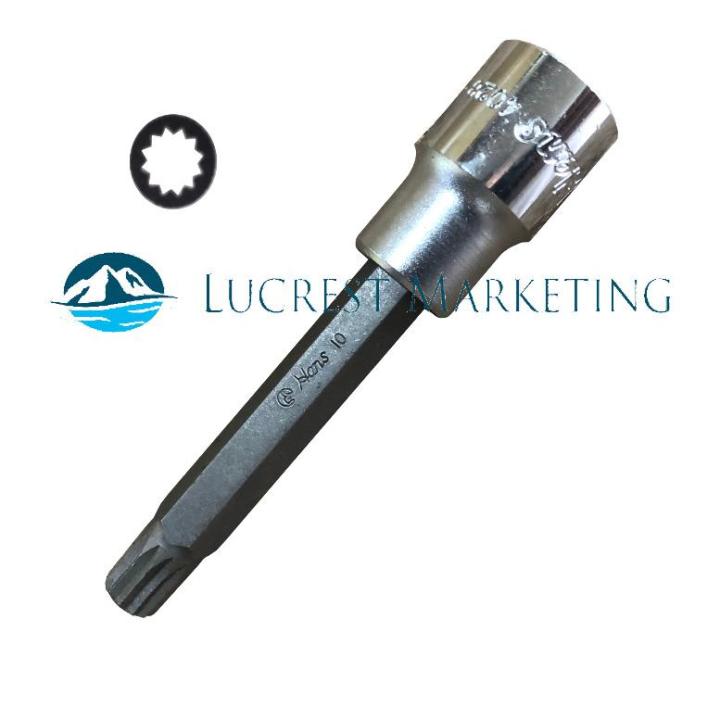 Hans Tools 4028-4-M6 1/2” Drive 100mm Long M6 XZN Spline Bit Socket ...