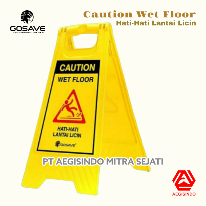 Papan Peringatan Lantai Licin Basah Safety Sign CAUTION WET FLOOR ...