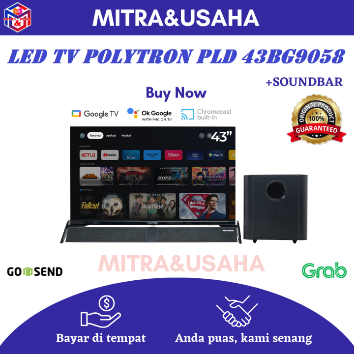 POLYTRON PLD 43BG9058 + Soundbar Digital Smart Google TV FHD (43 Inch ...