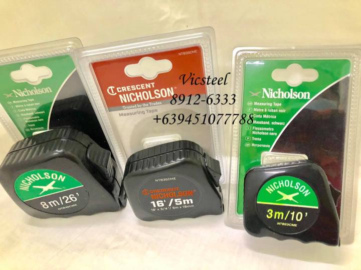 Nicholson Crescent Steel Tape Measure 3 meters 5 meters 8 meters ...