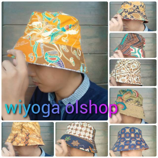 topi batik bolak balik (2 motif dalam 1 topi) bucket korea hat premium ...