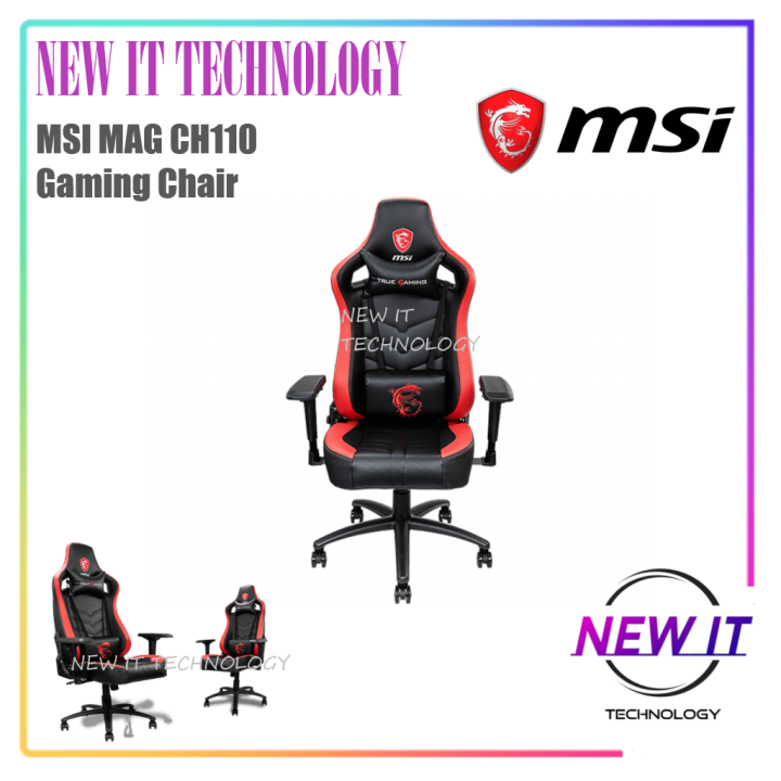 MSI MAG CH110 E-Sports Professional Gamer Adjustable PVC Leather Gaming ...