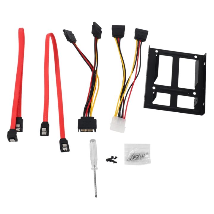 (HKTU) 2X 2.5 inch SSD to 3.5 inch Internal Hard Disk Drive Mounting ...