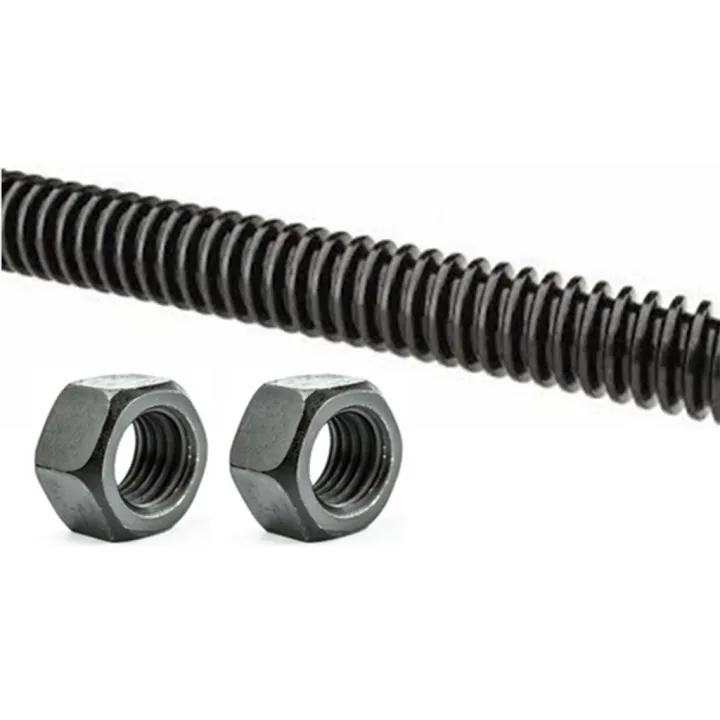 BI THREADED ROD 16MM X 1/2 METER LONG WITH 2 PIECES NUT BLACK IRON ...