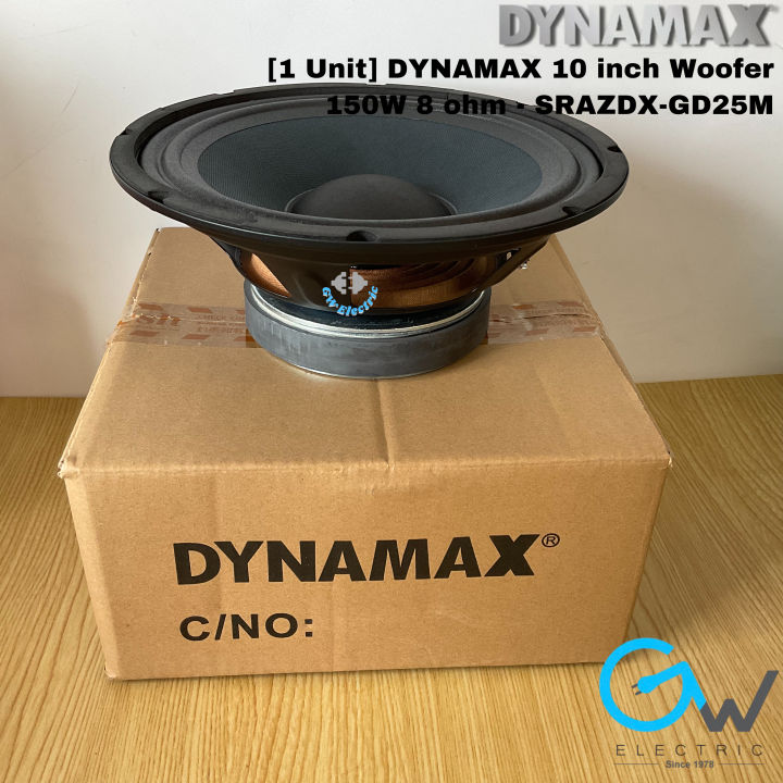 [1unit] Dynamax 10" Woofer For Active Subwoofer With Hard Edge 150W 8 Ohm SRAZDX-GD25M GD25M ...