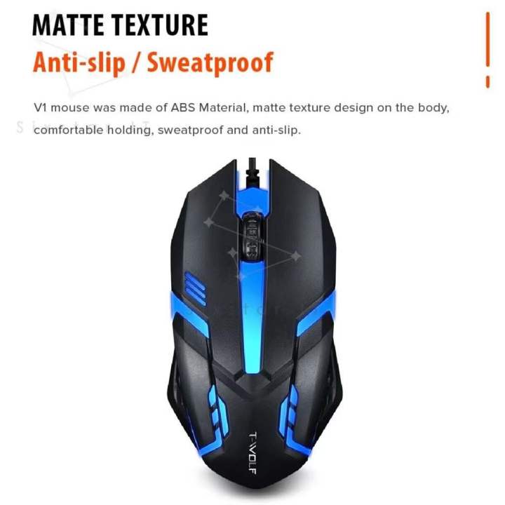 T-Wolf V1 Colorful Light Gaming Wired Mouse | Lazada PH