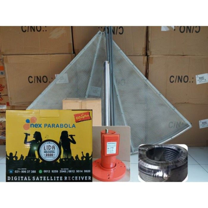 Antena Parabola Jaring 6 Fett Lengkap Receiver Nex Parabola kuning ...
