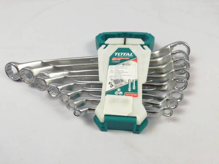 ประแจแหวนเดี่ยว ชุด 8 ตัว Offset Ring Spanner Set รุ่นงานหนัก ขนาด 6-22 มม. ผลิตจากเหล็กแข็ง Cr ...