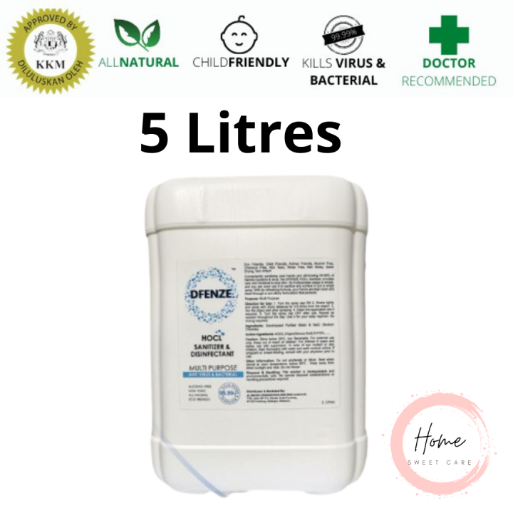 (Ready Stocks) DFENZE HOCL SANITIZER and DISINFECTANT Dfenze 5 LITER ...