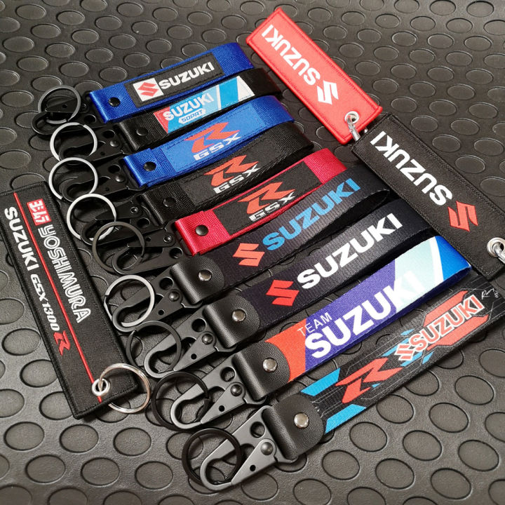 Motorcycle Embroidery Ribbon KeyChain For Suzuki Collection Keyring ...