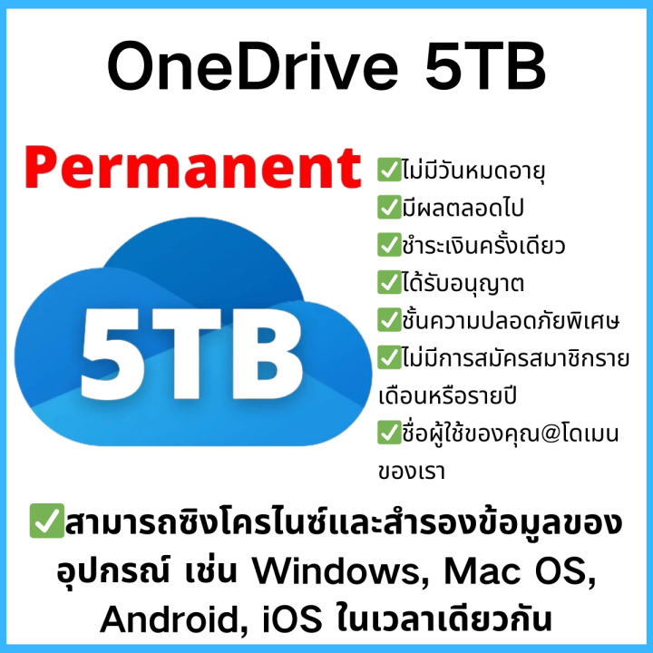 OneDrive 5TB บริการจัดเก็บข้อมูลบนระบบคลาวด์สำหรับอุปกรณ์ใดก็ได้ตลอด ...