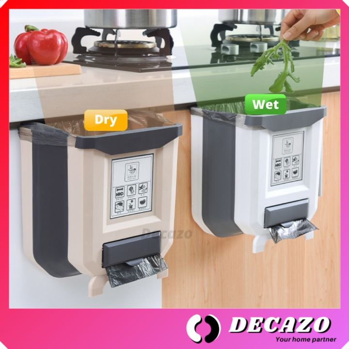 Foldable Kitchen Trash Dustbin Garbage Basket Rubbish Waste Collection ...