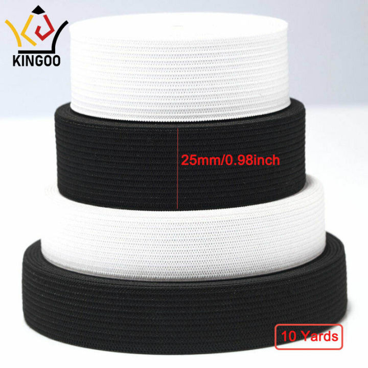 Kingoo - 10 Yards 25mm Wide Elastic Bands Ribbon Sewing Fabric Band DIY ...