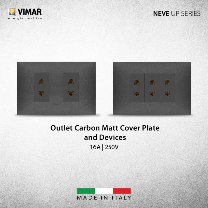 Vimar Neve Up Outlet Carbon Matt Cover Plate and Devices | Lazada PH