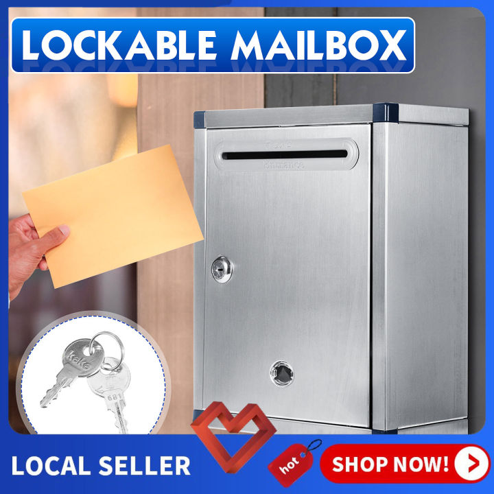【🇵🇭LOCAL SHIP】Stainless Steel Mail Letter Post Storage Box Outdoor ...