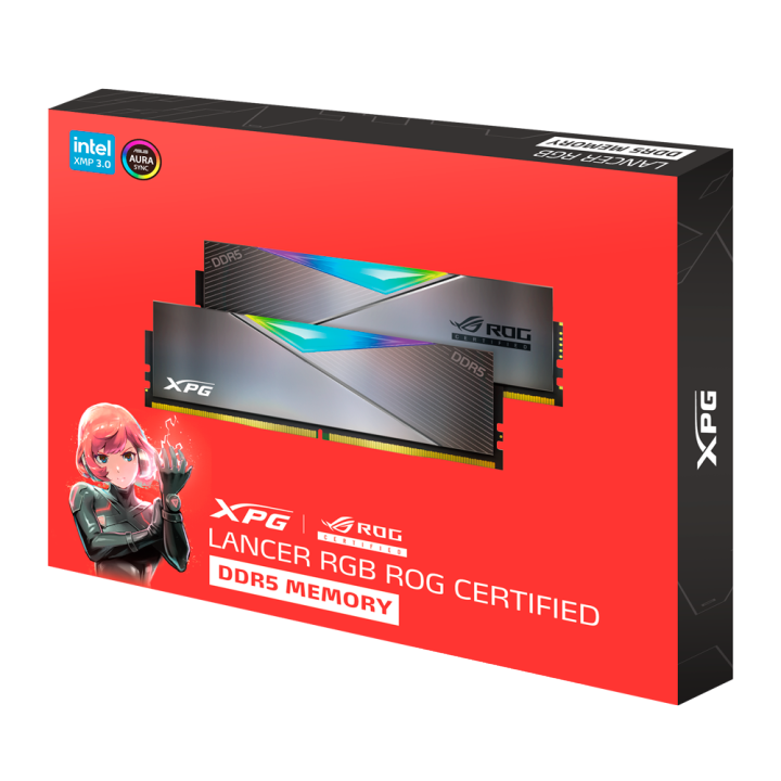XPG Lancer RGB ROG Certified DDR5 RGB 32GB (2x16GB) 6600MHz U-DIMM CL 32-44-44 Desktop Memory ...