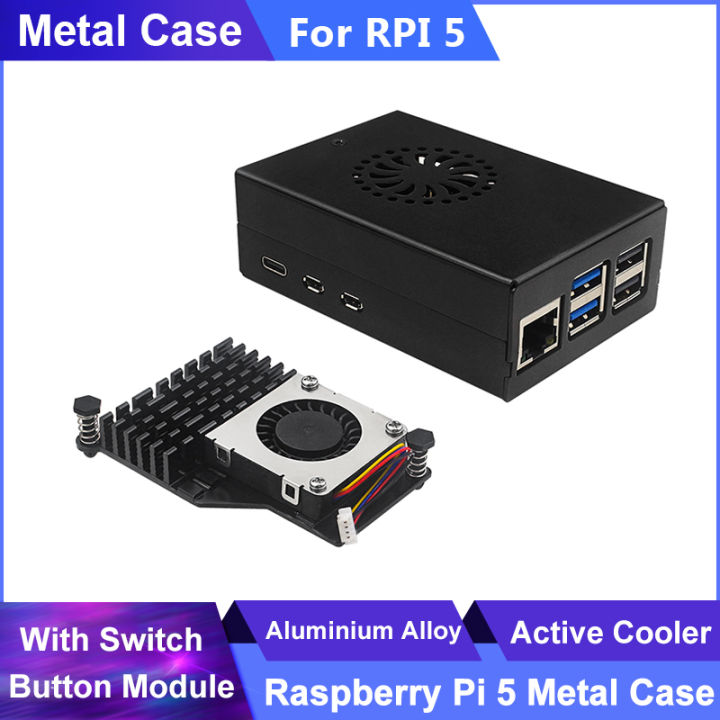 Raspberry Pi 5 Aluminum Case With Fan Active Passive Cooling Radiator ...