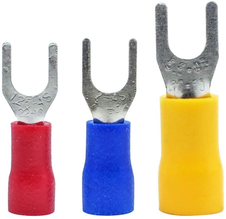 300/100Pcs 22-16 16-14 12-10 Awg Insulated Fork Spade U-type Wire ...