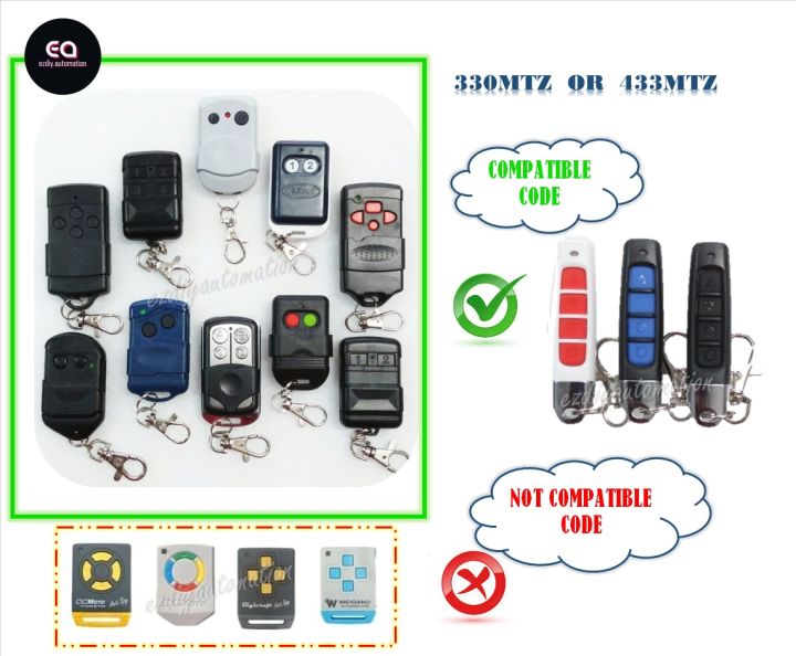Clone Type D.I.Y Remote Autogate Alarm Remote Pagar (自动门遥控器 ) 330MTZ ...