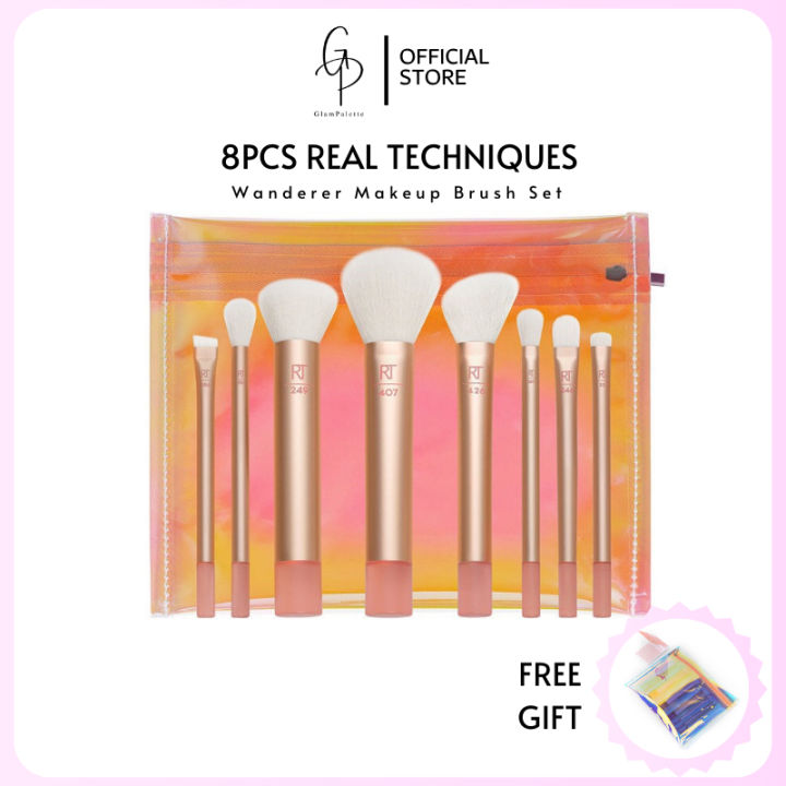 REAL TECHNIQUES 8PCS The Wanderer Makeup Brush Set RT Premium ...