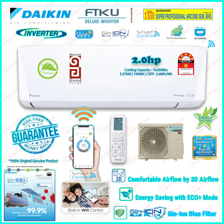 Save4.0 ((Pwp Installation)) Daikin FTKU Series 2.0hp Deluxe Inverter ...