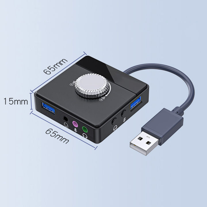 External USB Sound Card Portable USB Sound Adapter Support Sound Mic ...
